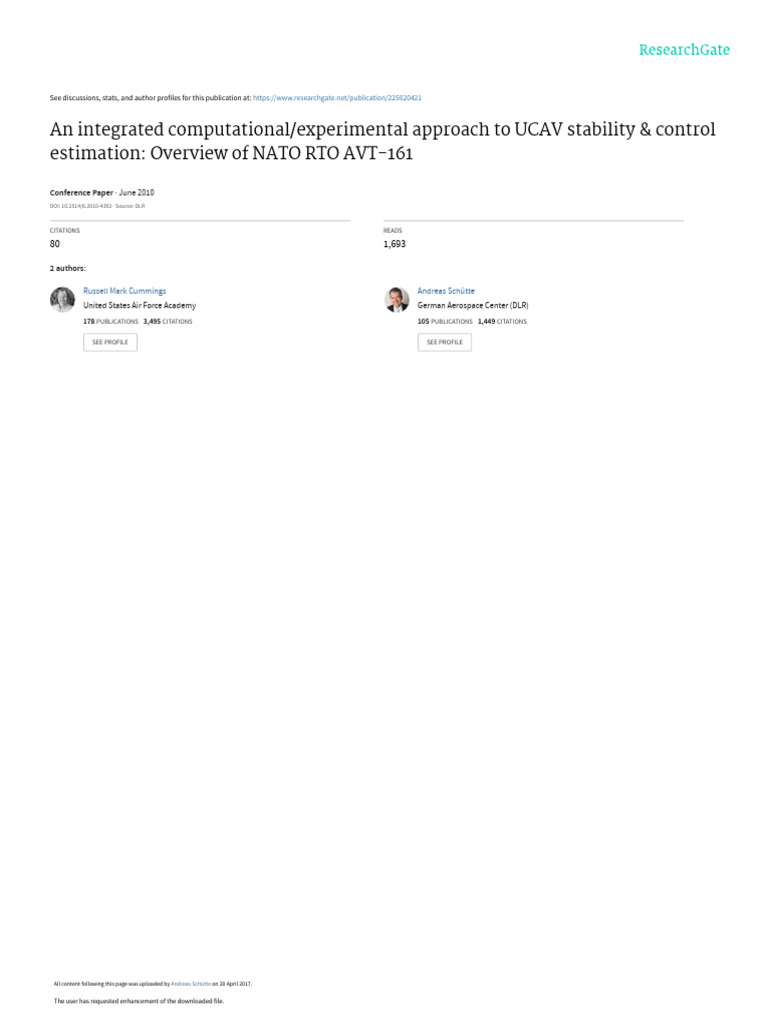 AIAA 2010 4392 387 Saccon Intro Cummings Schuette | PDF | Wind Tunnel ...