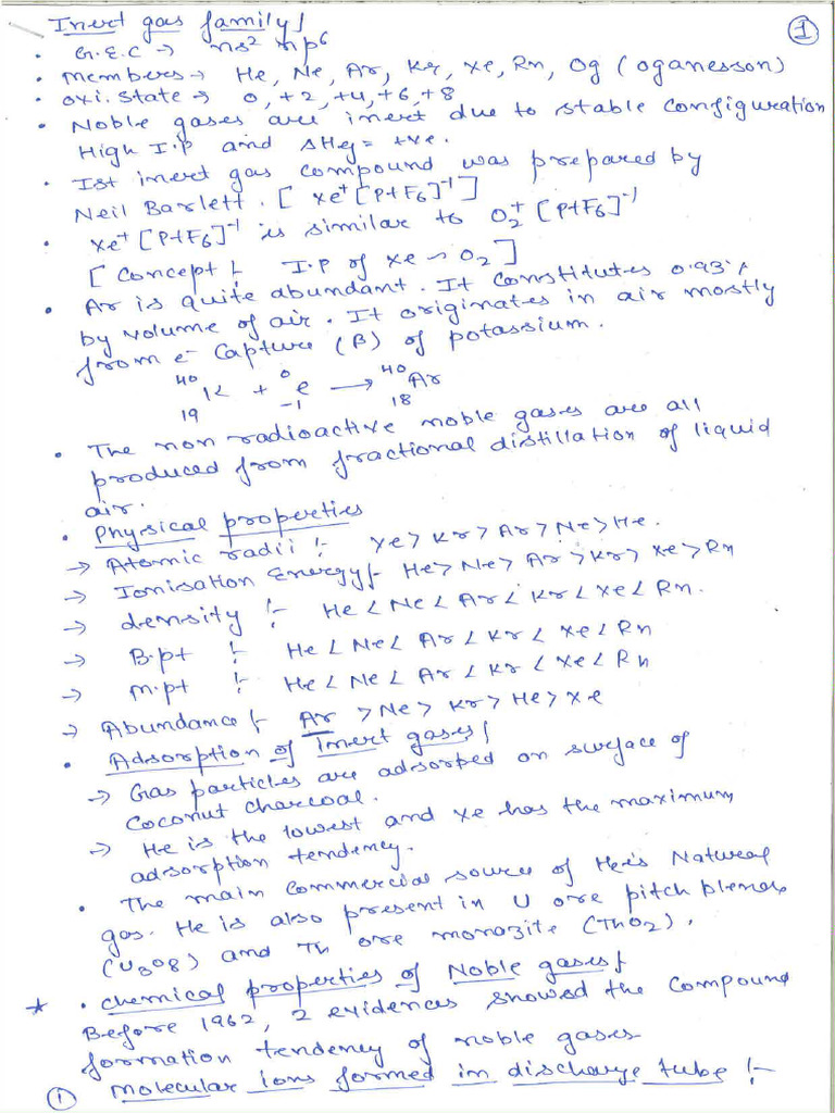 Group - 18 Inert Gas Family | PDF