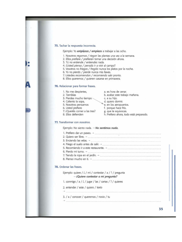 Conjugación en Presente Irregular (E-IE, O-UE) | PDF