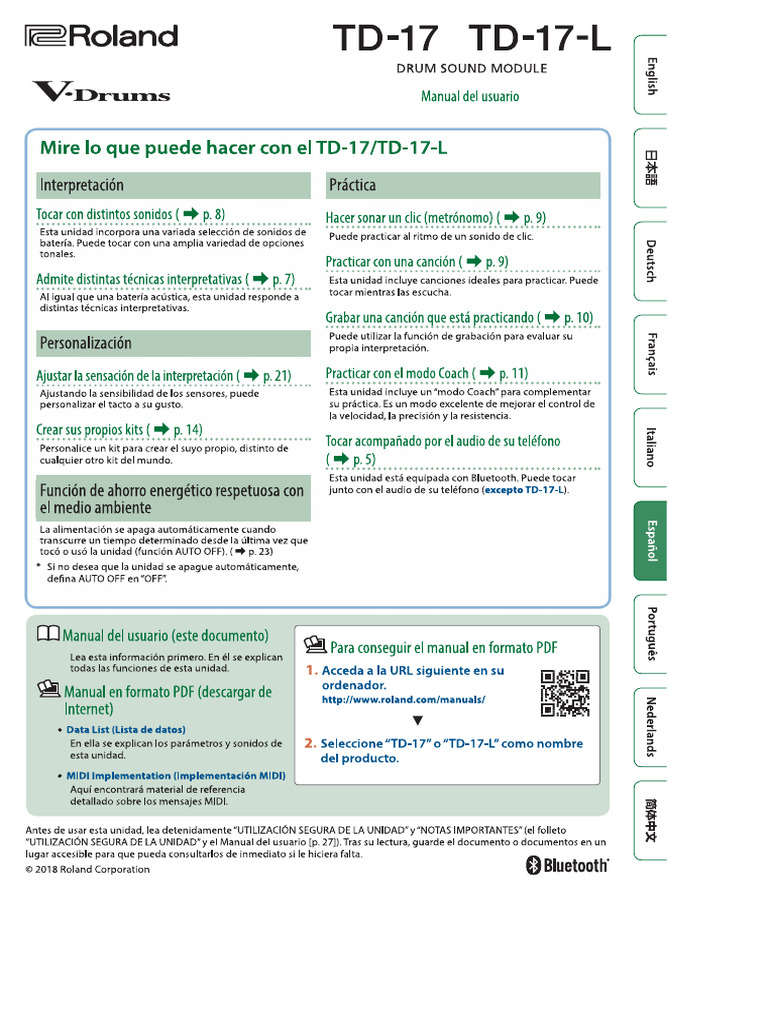 Manual Roland Td17 | PDF