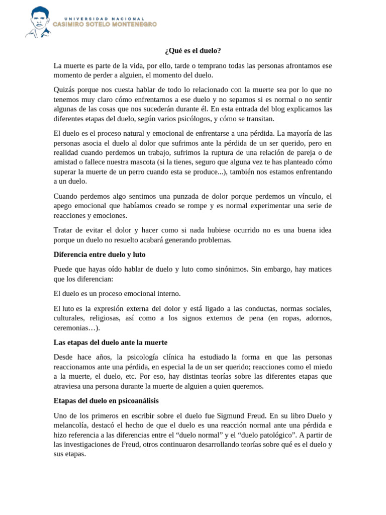 Entendiendo el duelo y sus etapas | PDF | Dolor | Ira