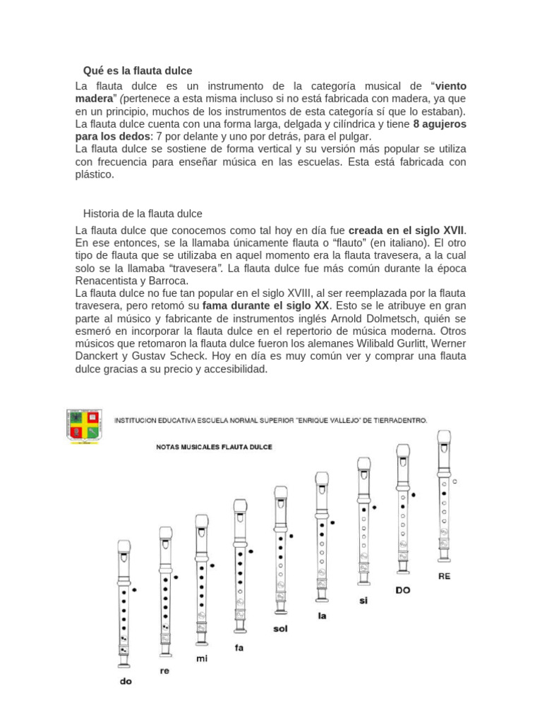 Ficha Flauta Dulce | PDF