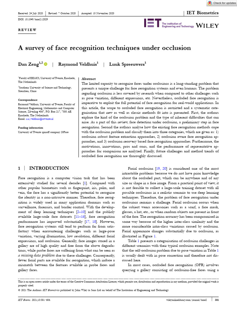 IET Biometrics - 2021 - Zeng - A survey of face recognition techniques ...