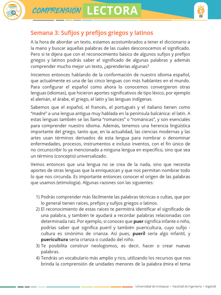 SUFIJOS Y PREFIJOS_VFinal | PDF | Lengua española | latín