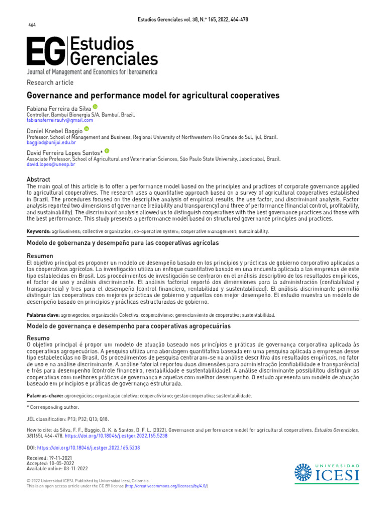 Governance Model for Agricultural Cooperatives | PDF | Governance ...