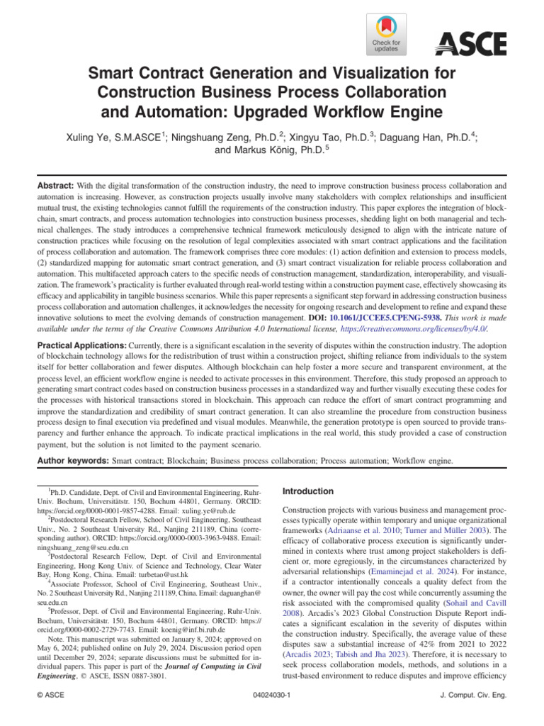 Smart Contract Generation And Visualization For Construction Business
