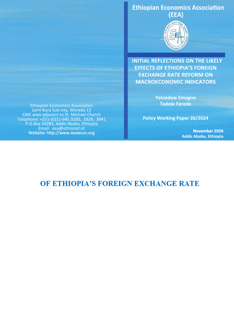 Ethiopia's Exchange Rate Reform Impact | PDF | Macroeconomics ...
