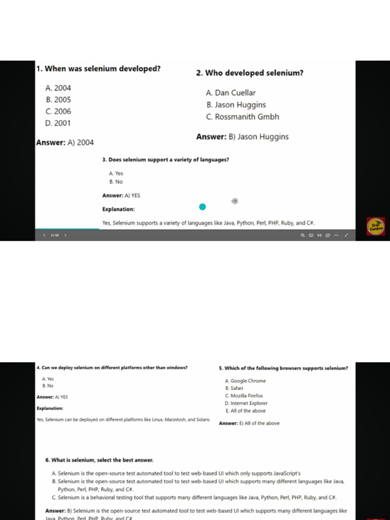 Selenium_Sample_MCQs -- | PDF Selenium_Sample_MCQs -- | PDF