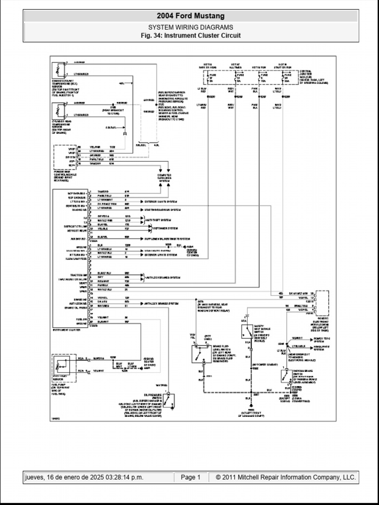 Ford Mustang 2004 Cluster | PDF