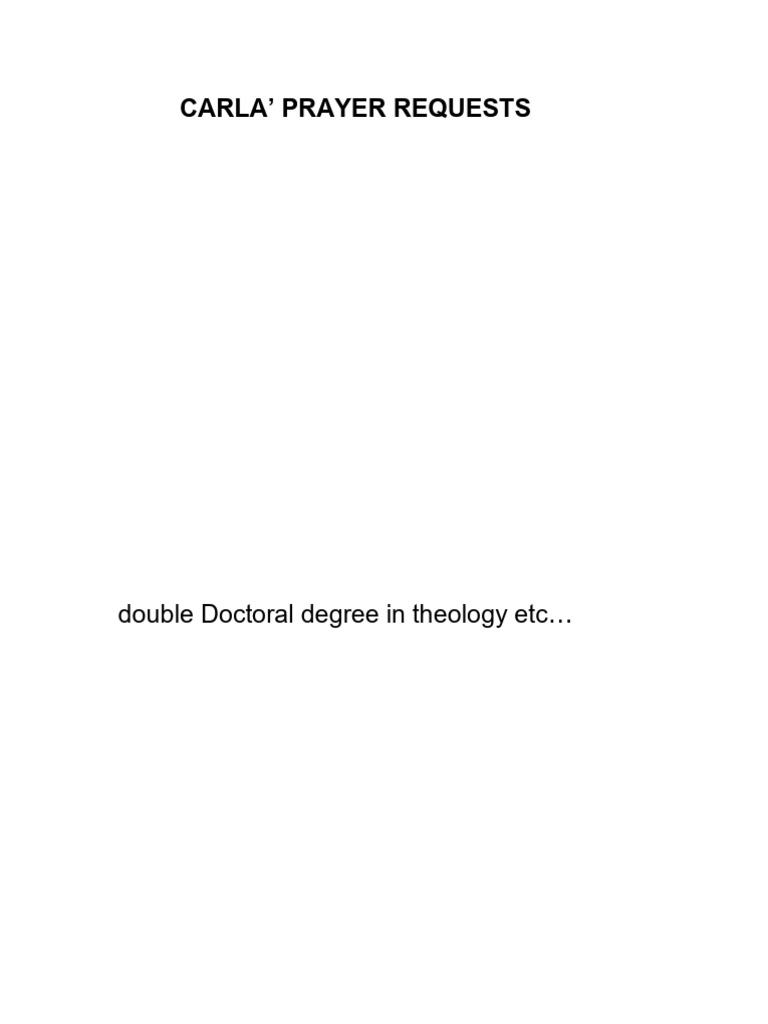 Carla' Prayer Requests Decree | PDF | Prayer | Forgiveness