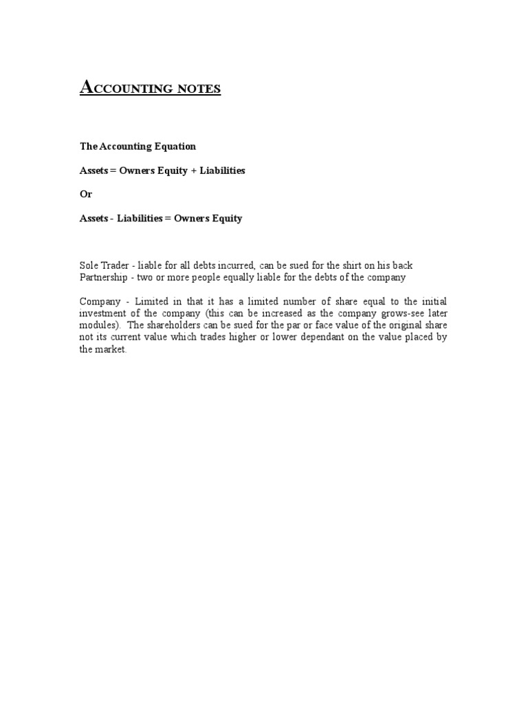 Accounting Notes at BEC DOMS MBA | PDF