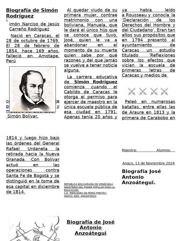 Biografía de Simón Rodríguez | PDF | Venezuela | América del Sur