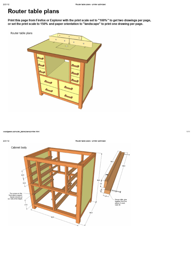 Optimized Router Table Plans | PDF