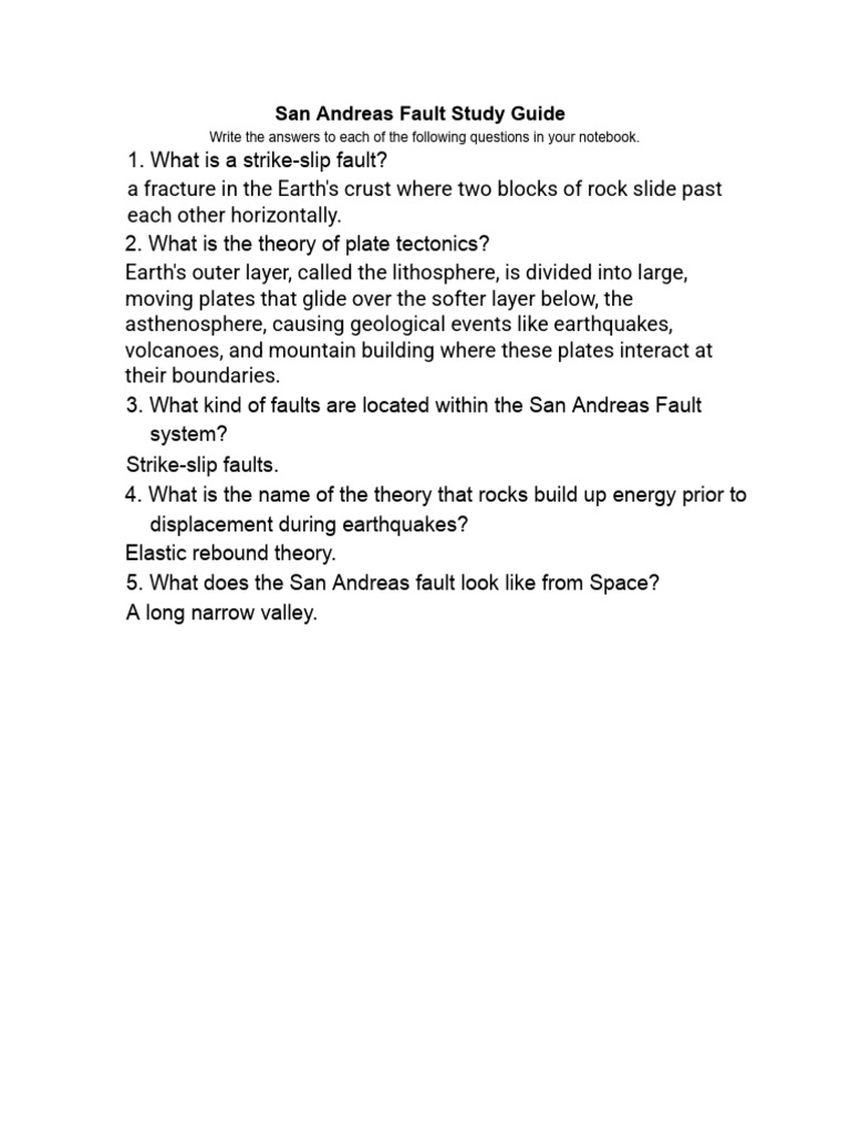 San Andreas Fault Overview and Insights | PDF