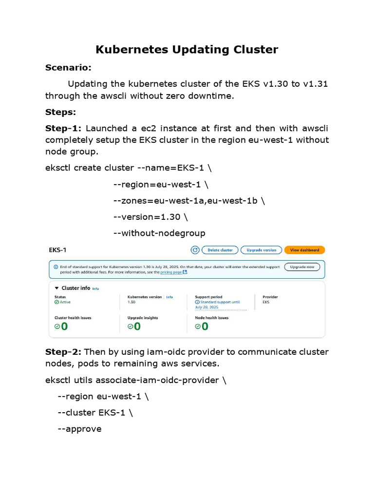 EKS Cluster Update: Zero Downtime Guide | PDF