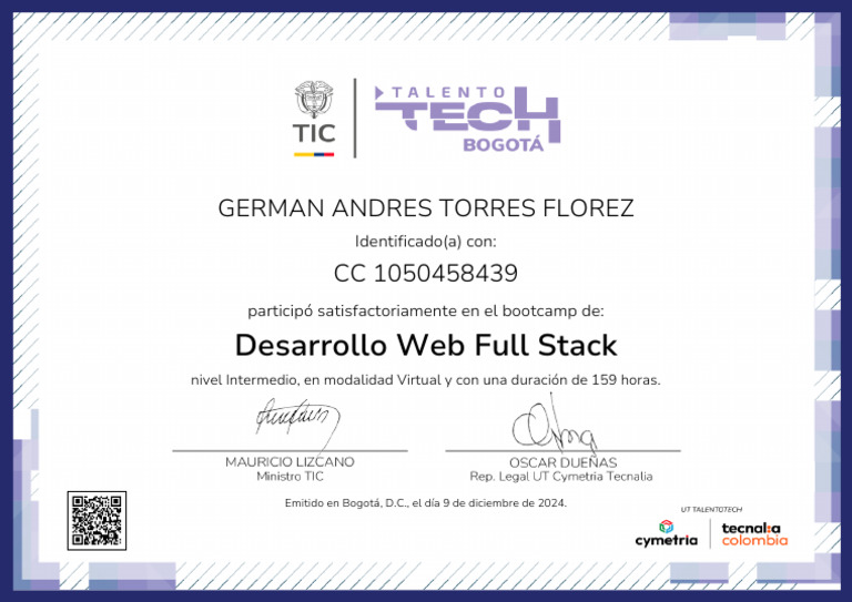 certificado-Desarrollo Web Full Stack | PDF certificado-Desarrollo Web Full Stack | PDF
