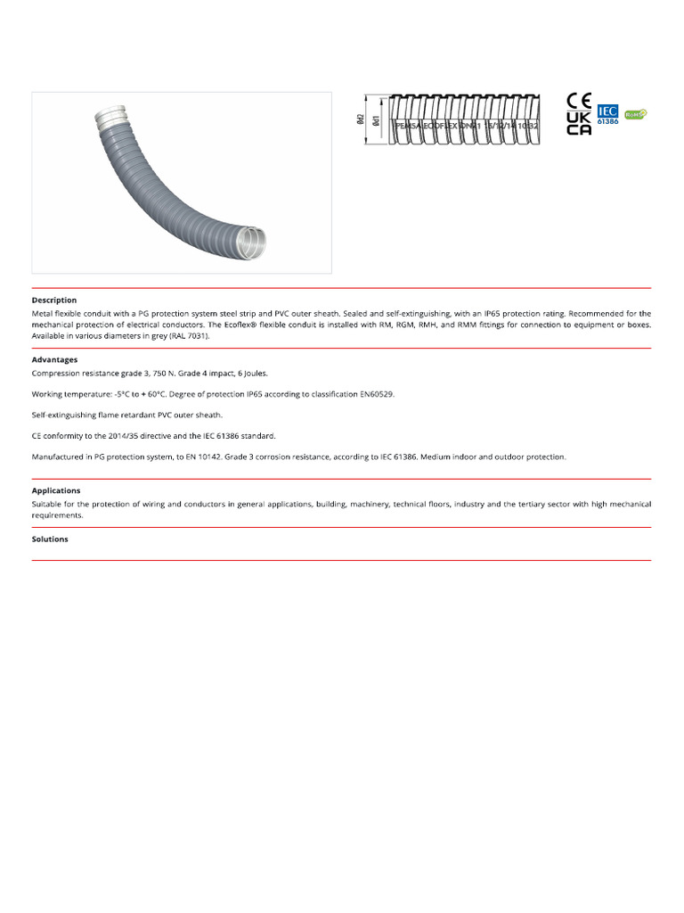 Data Sheet ECOFLEX Conduit | PDF