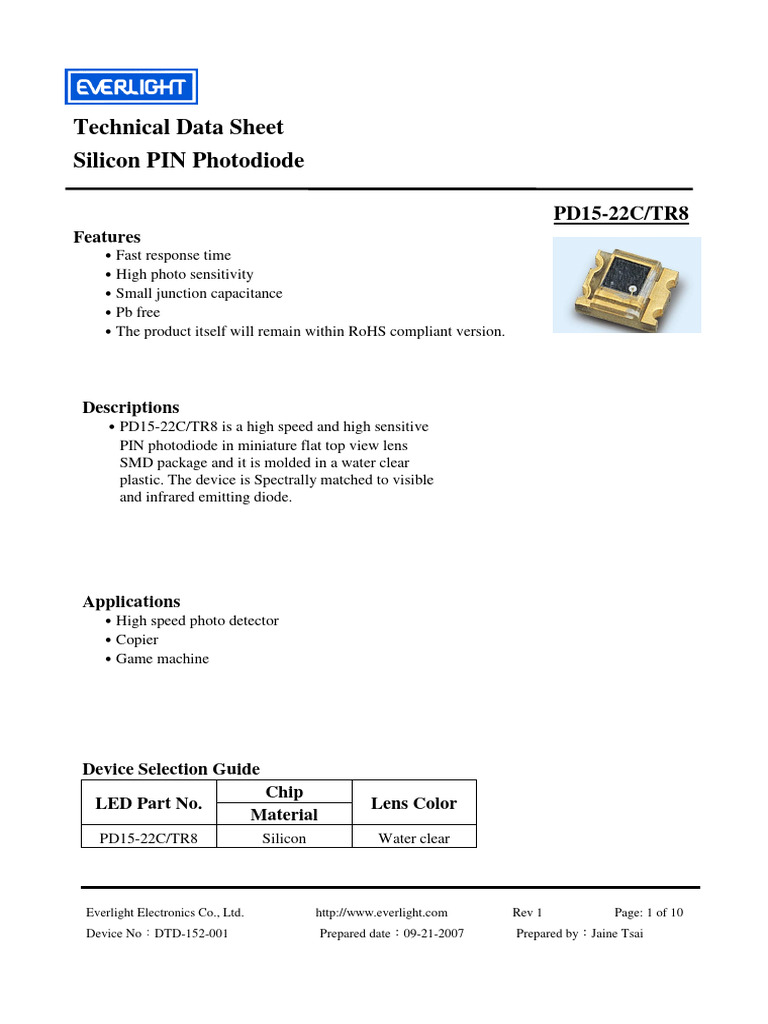 Everlight Elec PD15 22C TR8 - C146236 | PDF | Soldering | Reliability Engineering