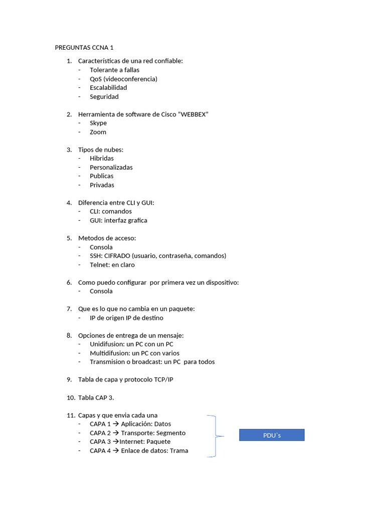 Preguntas CCNA 1 | PDF | Protocolo de Control de Transmisión | Yo Pv6