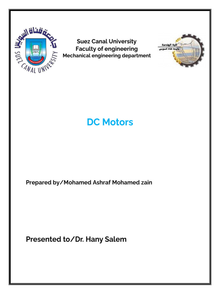 Dc motors[1] | PDF | Electric Motor | Mechanical Engineering