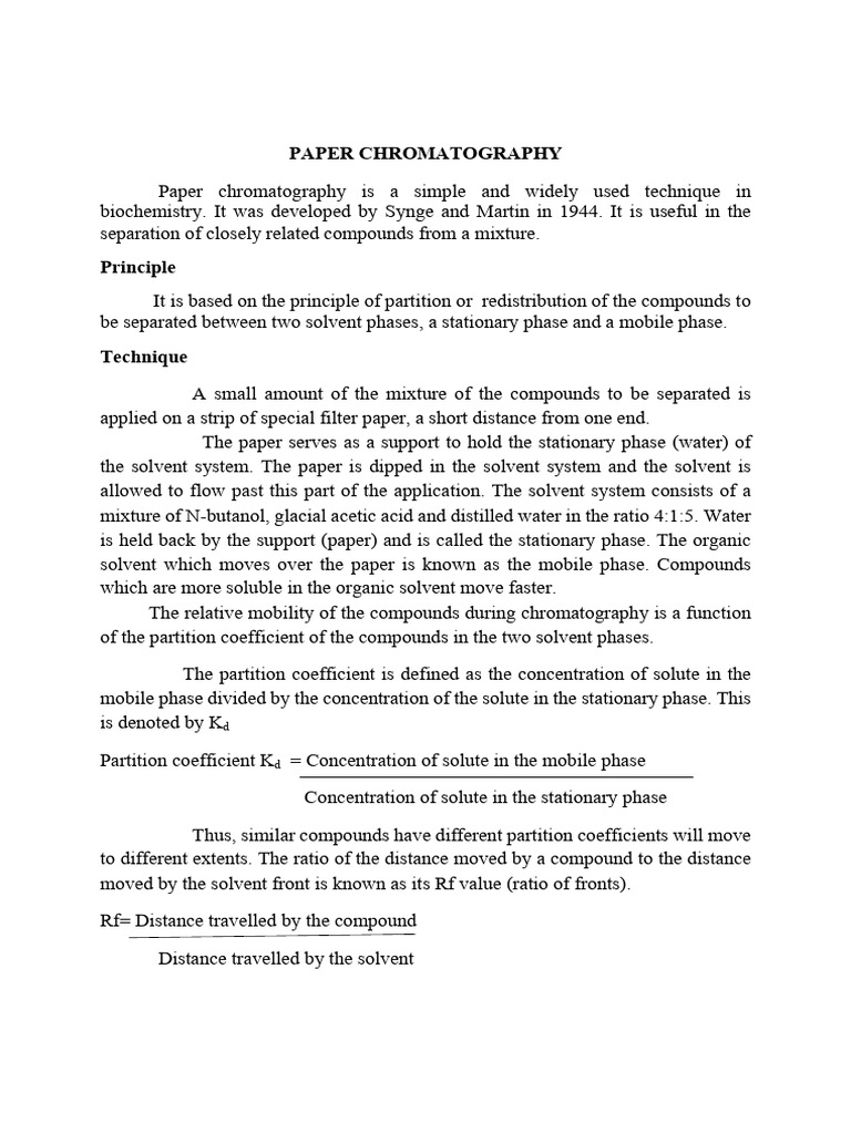 Paper Chromatography & TLC | PDF | Thin Layer Chromatography ...