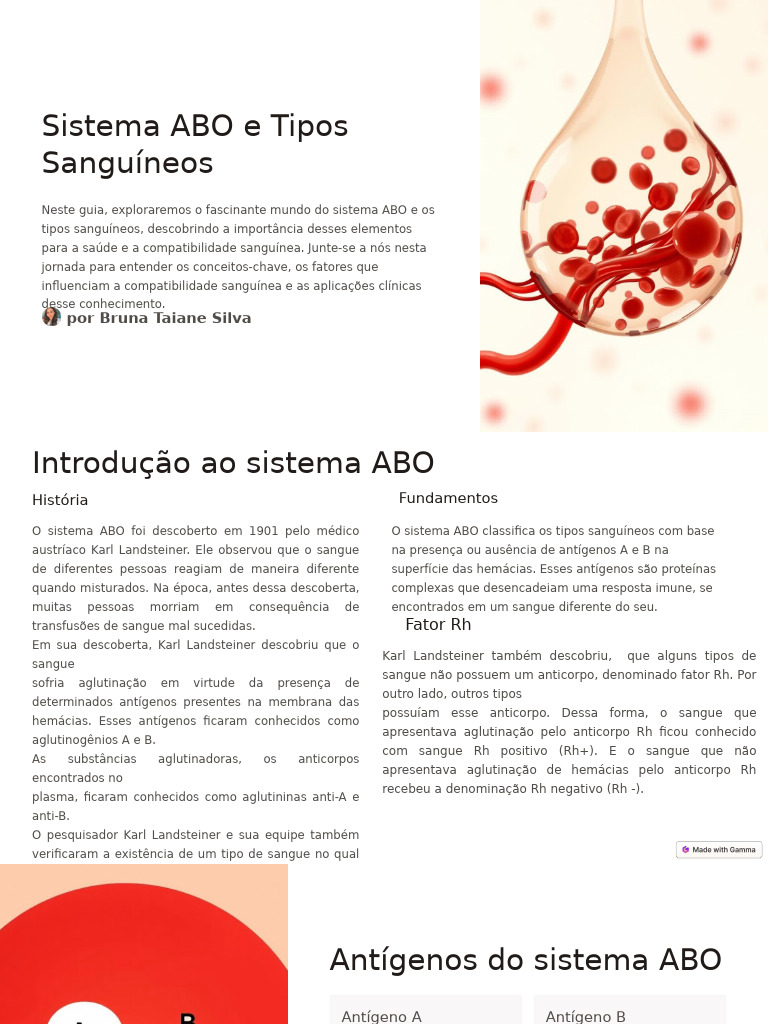 Sistema ABO e Tipos Sanguineos | PDF | Tipo sanguíneo | Transfusão de sangue