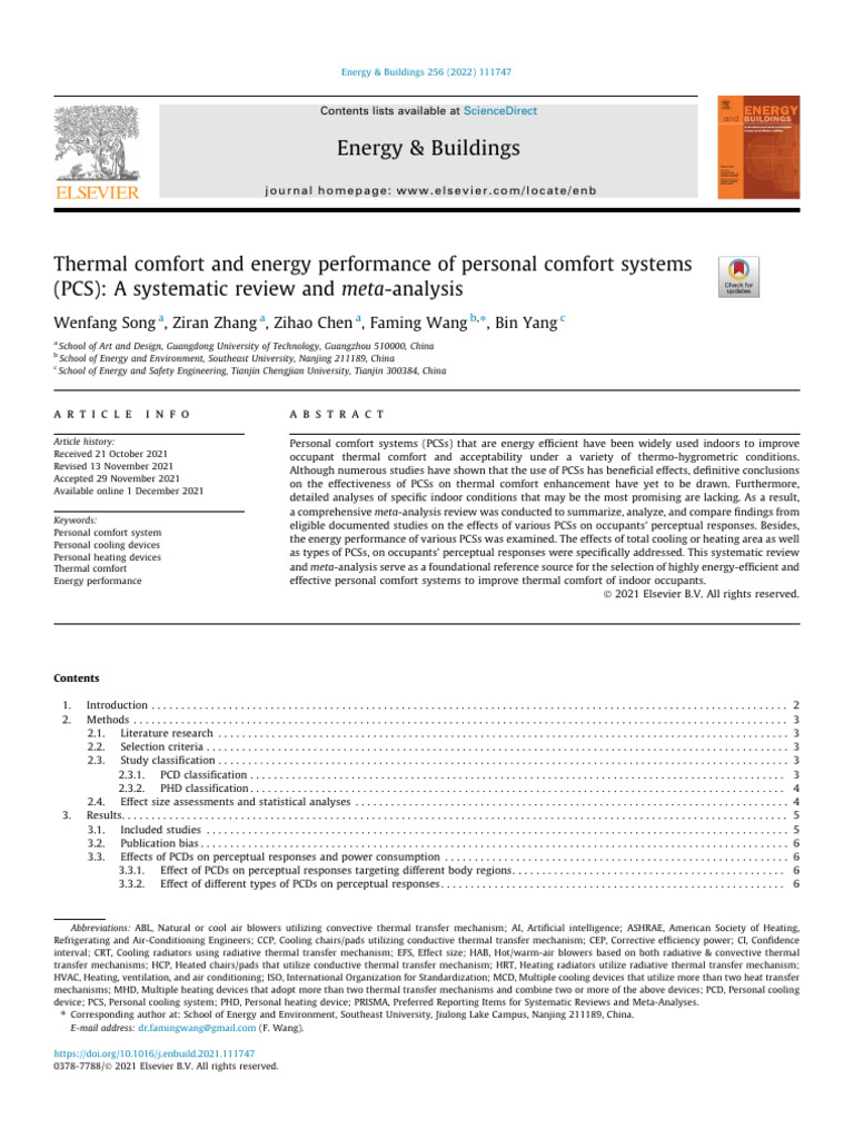 Thermal Comfort and Energy Performance of Personal Comfort Systems (PCS ...
