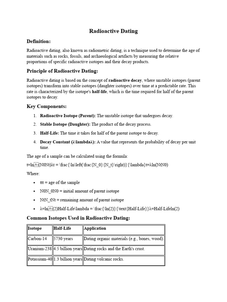 Radioactive Dating | PDF | Radioactive Decay | Isotope