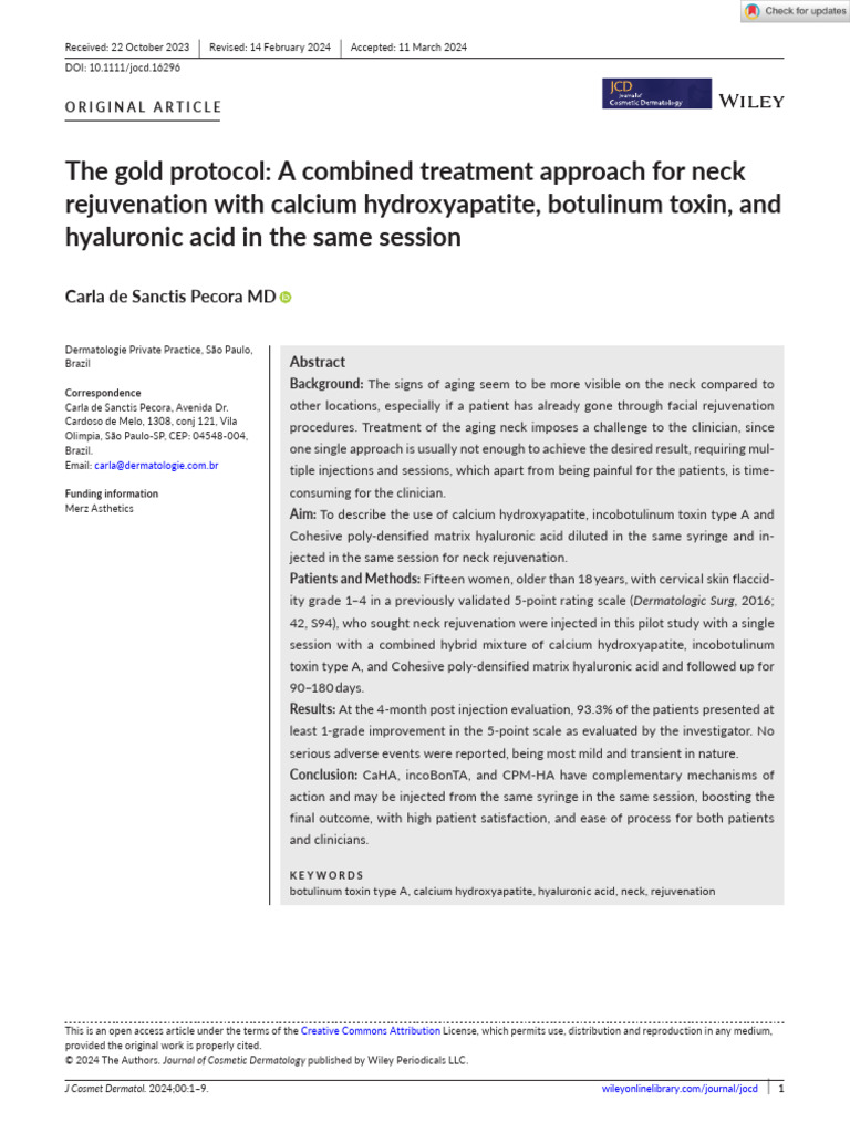 J of Cosmetic Dermatology - 2024 - Sanctis Pecora - The Gold Protocol A Combined Treatment ...