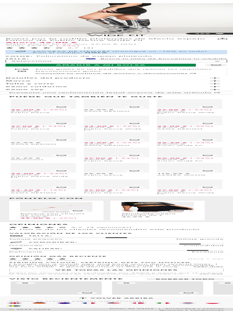 Botas Por La Rodilla Plateadas de Efecto Espejo Falcon de Public Desire Wide Fit ASOS | PDF
