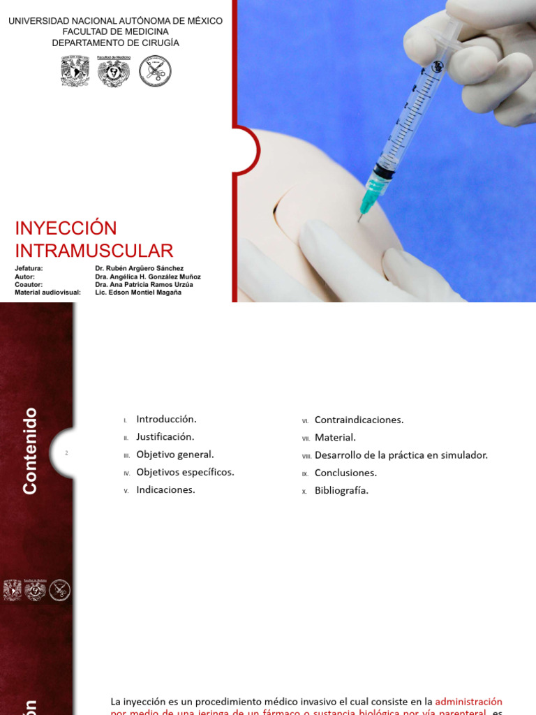Práctica Inyección Intramuscular | PDF | Inyección (medicina) | Medicina CLINICA