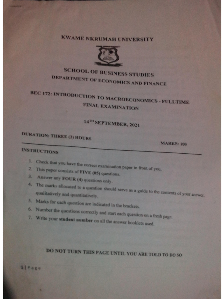 BEC 270 EXAM 2021 | PDF