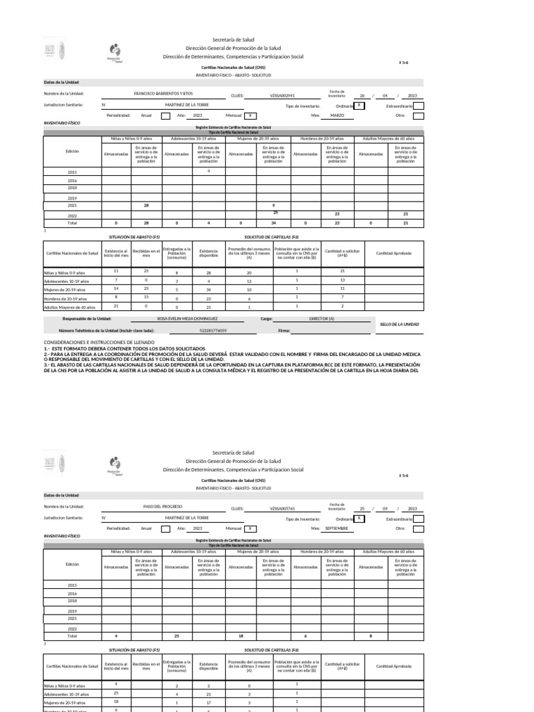 FORMATO F5 Septiembre - Copia | PDF