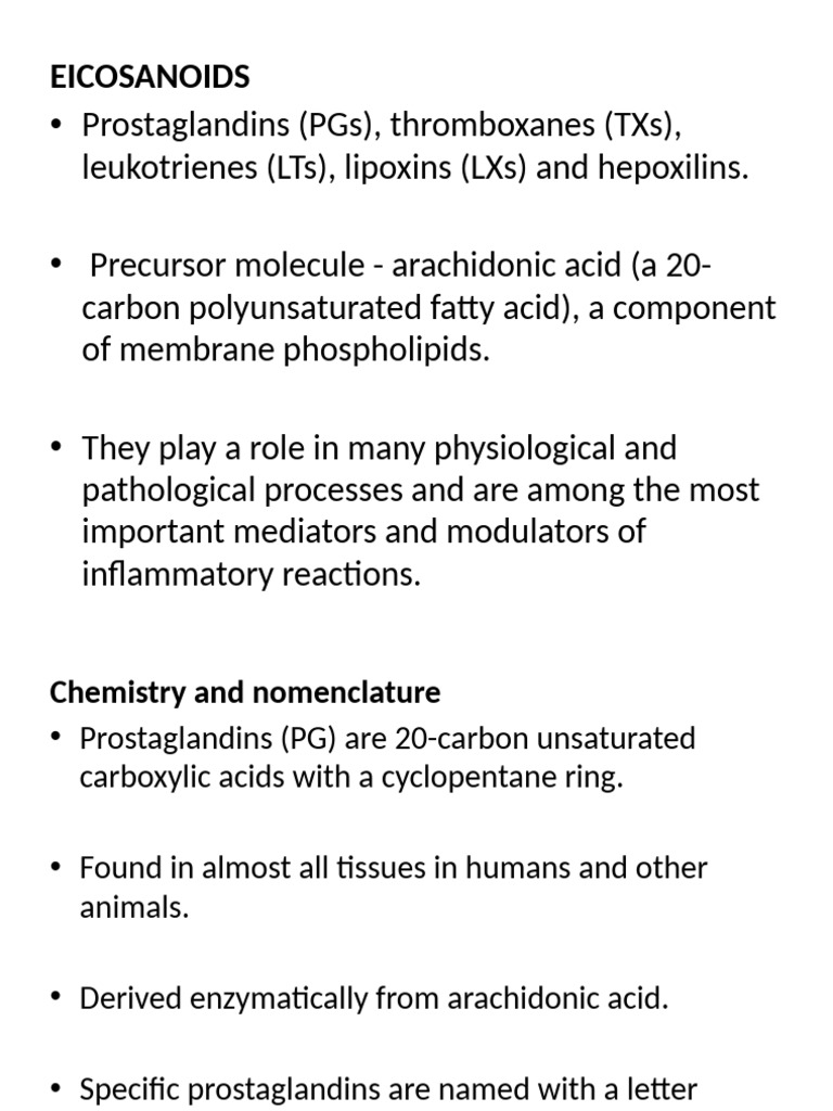 eicosanoids | PDF | Prostaglandin | Lipid