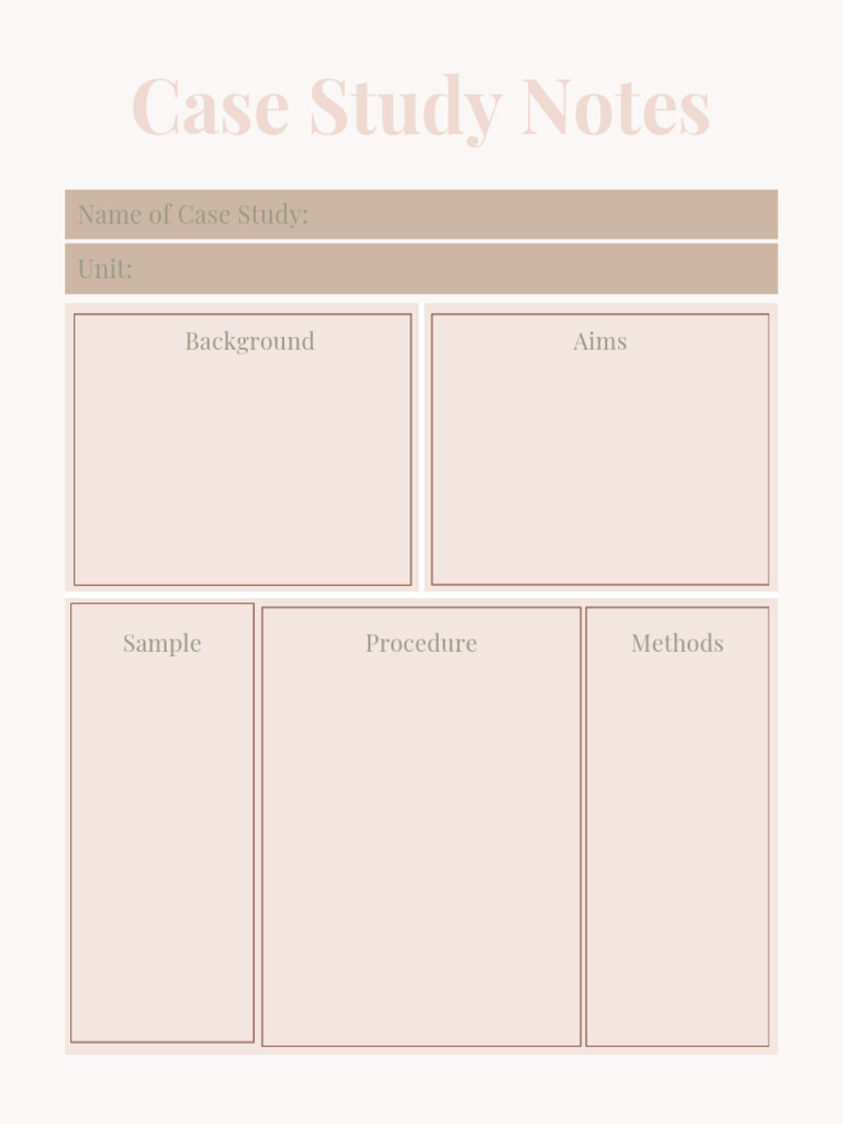 Blank Case Study Note Template | PDF