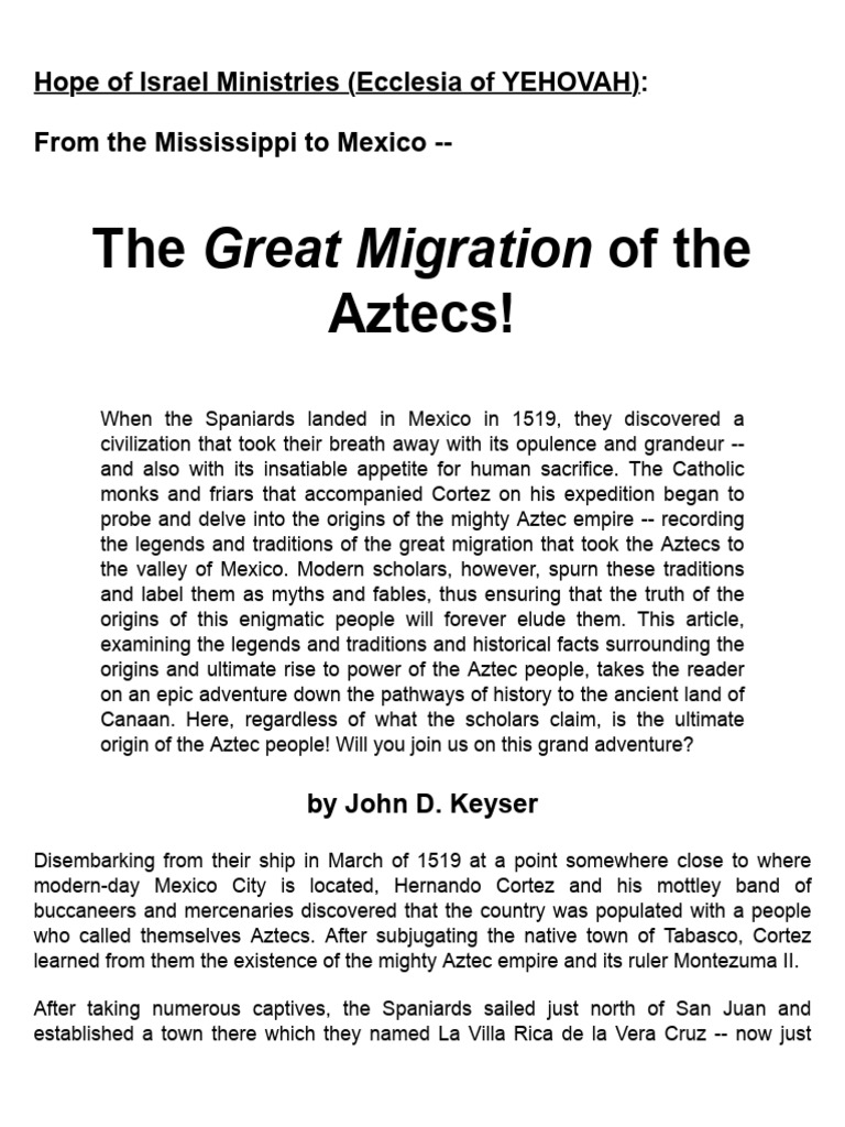 The Great Migration of The Aztecs | PDF | Lenape