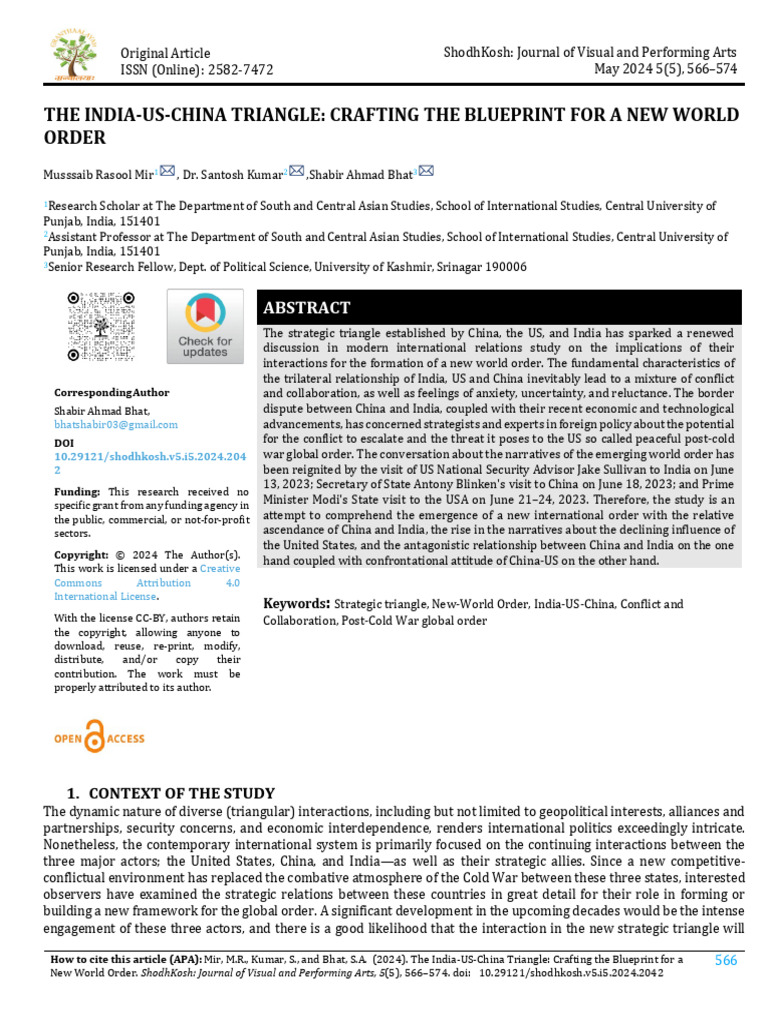 The India-Us-China Triangle Crafting The Blueprint | PDF | China ...