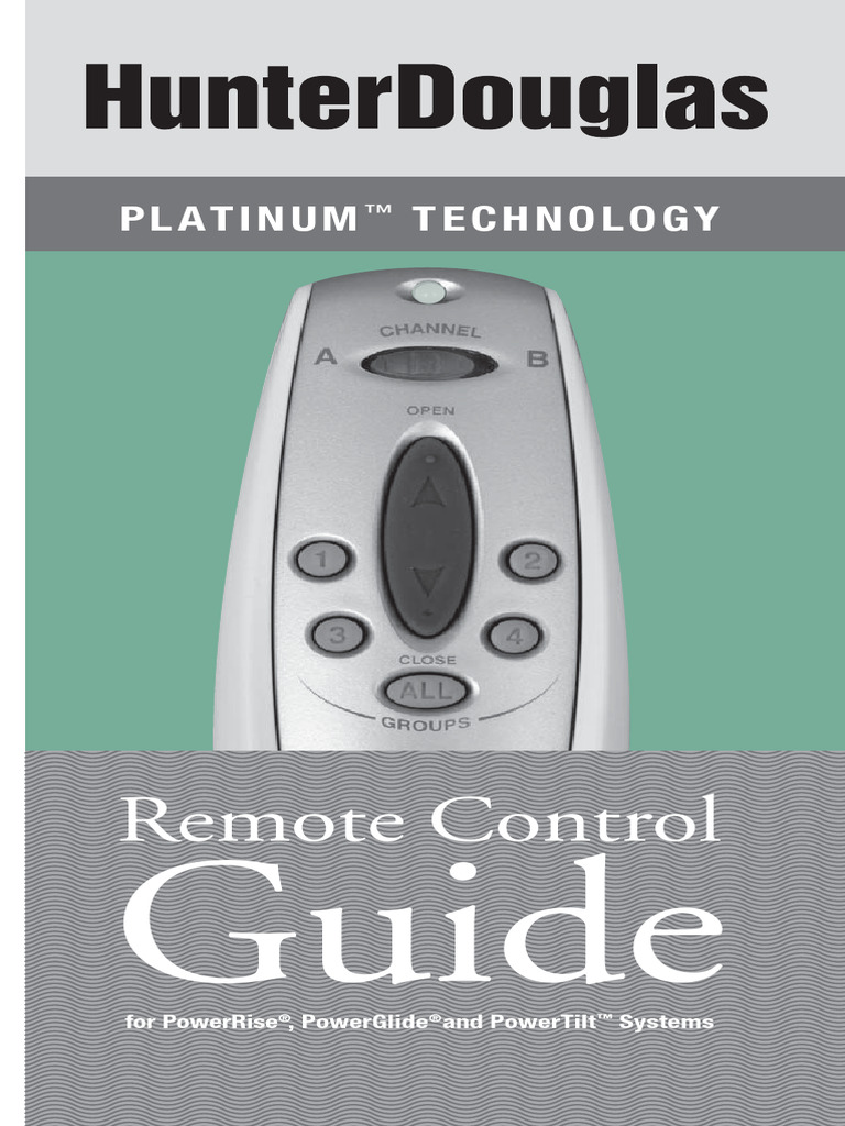 Hunter Douglas Platinum Technology Remote Control Guide | PDF ...