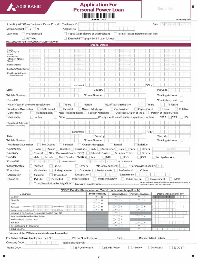 PL Application Form | PDF