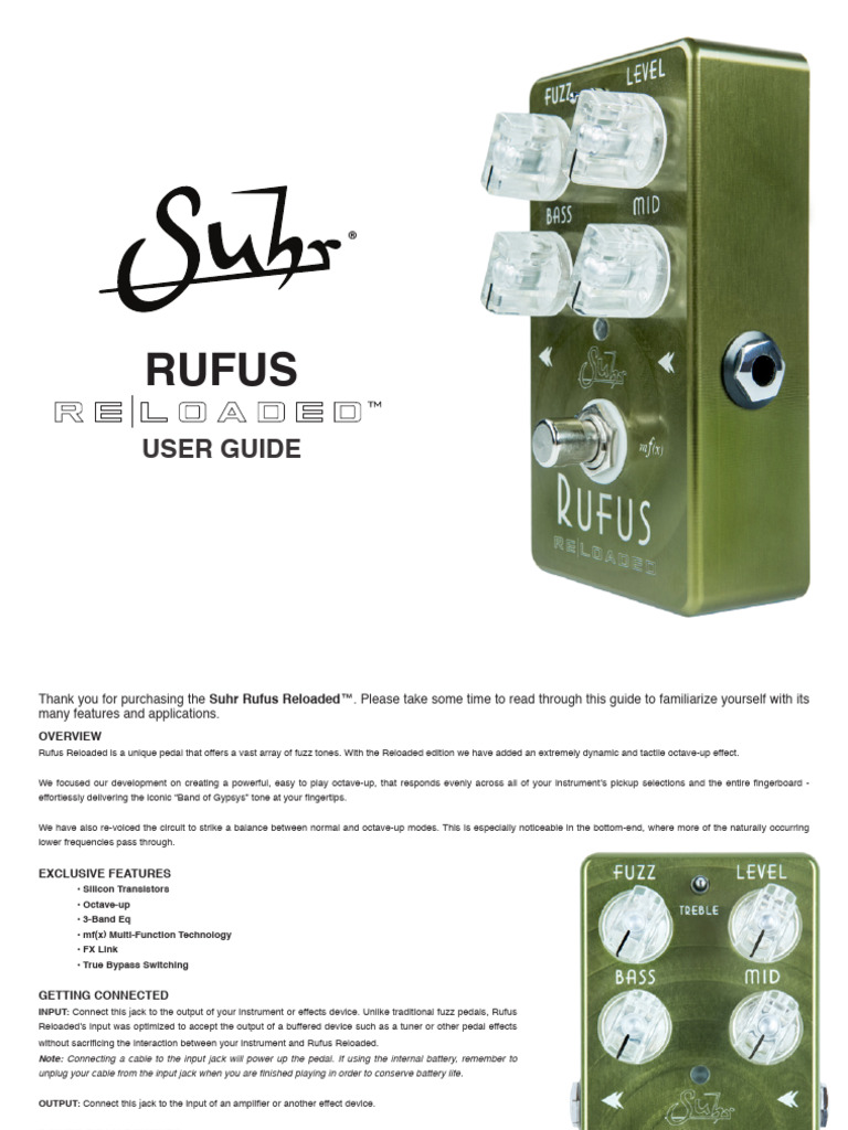 RufusReLoaded UserGuide 022715 FINAL | PDF | Amplifier | Electricity