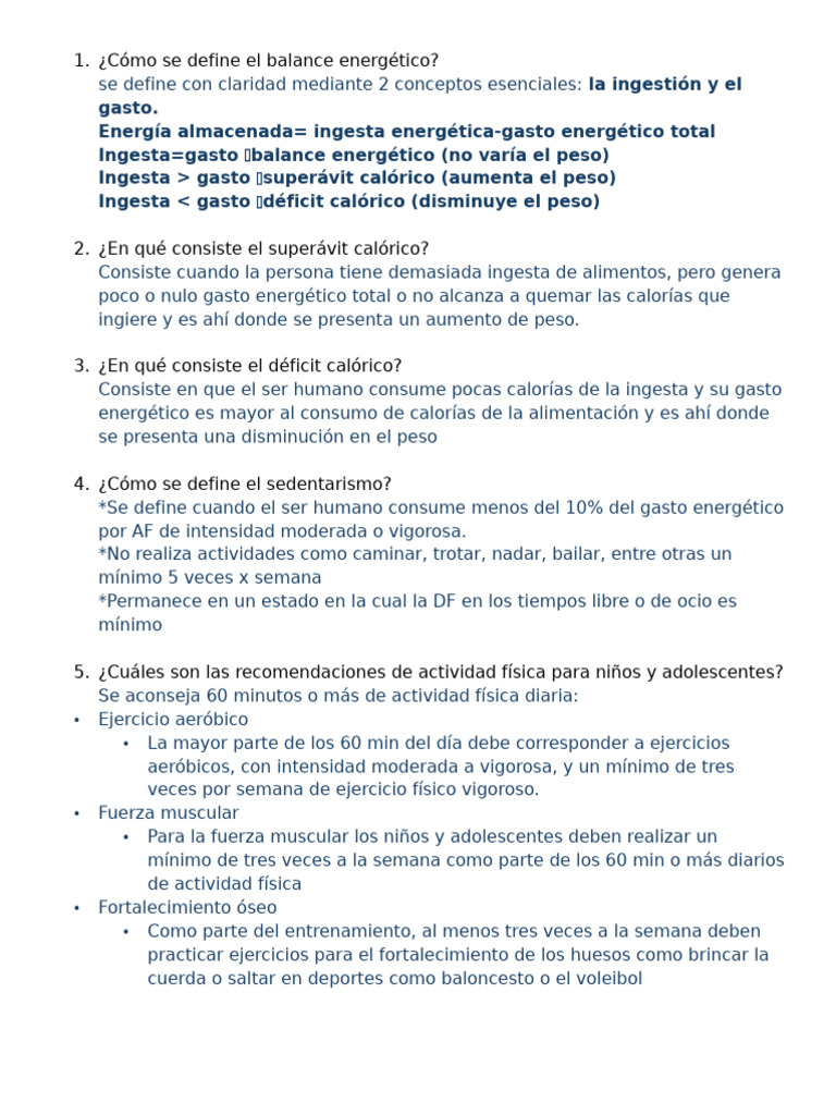 Guía de Balance Energético y Actividad Física | PDF | Cantidad | Naturaleza