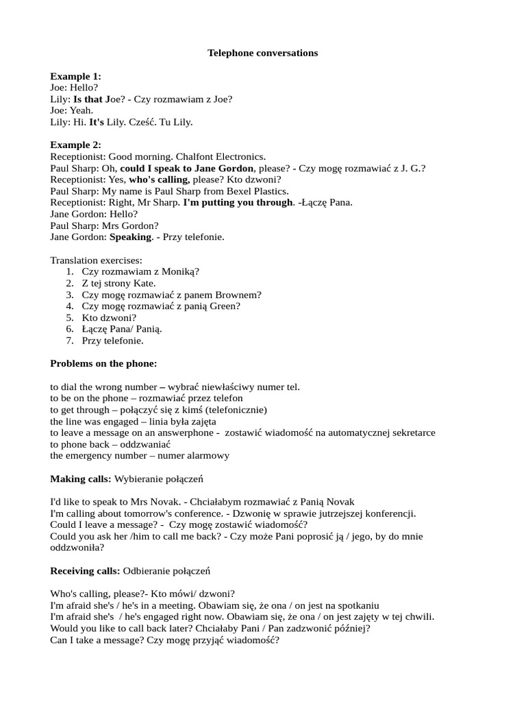 Telephoning | PDF