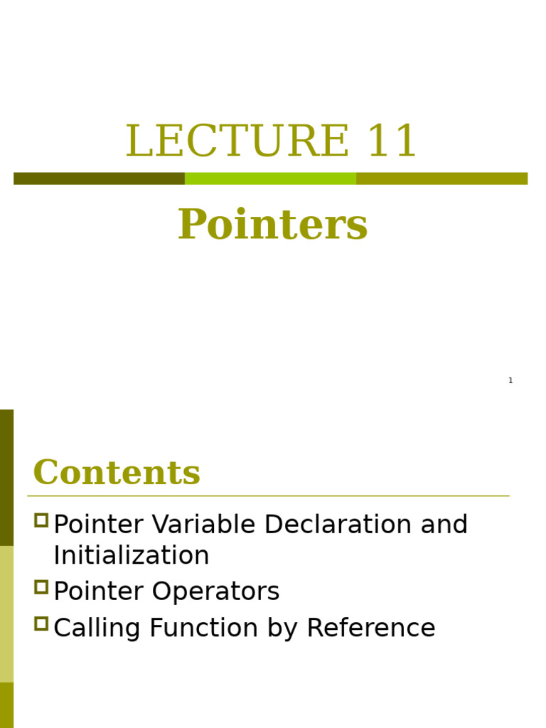 Pointers | PDF | Pointer (Computer Programming) | Variable (Computer Science)