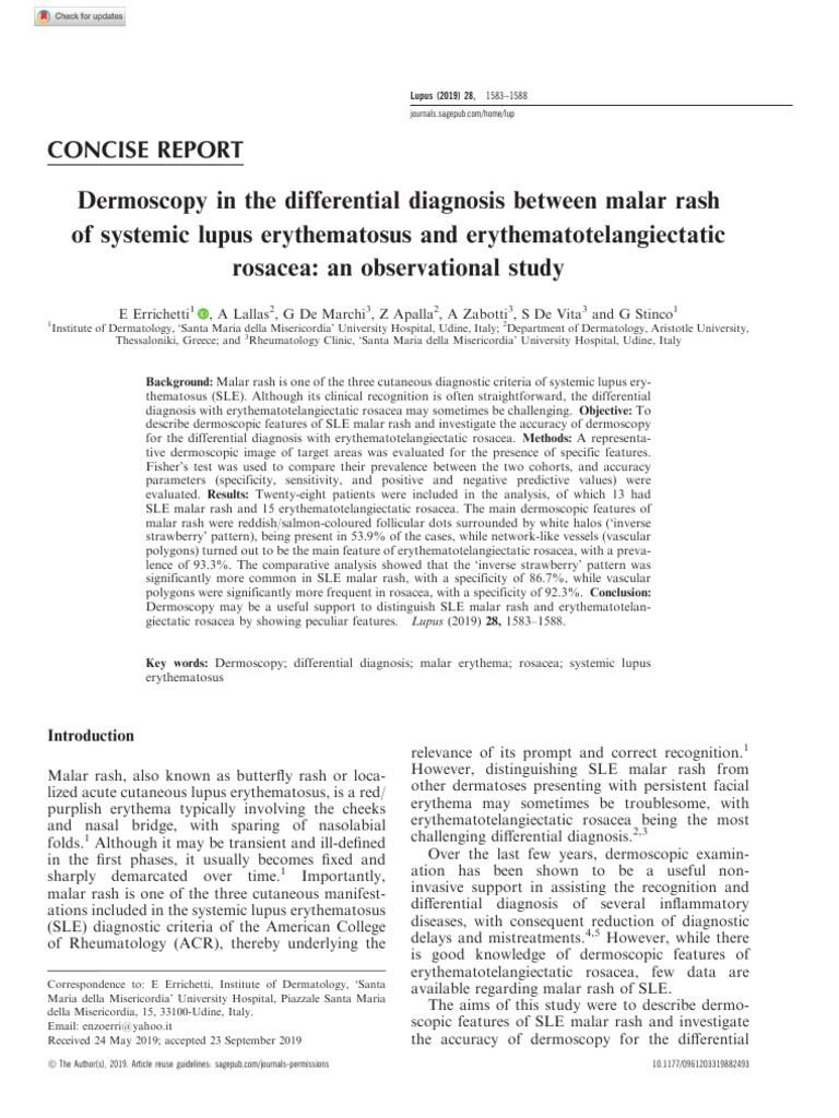 Errichetti Et Al 2019 Dermoscopy in The Differential Diagnosis Between ...
