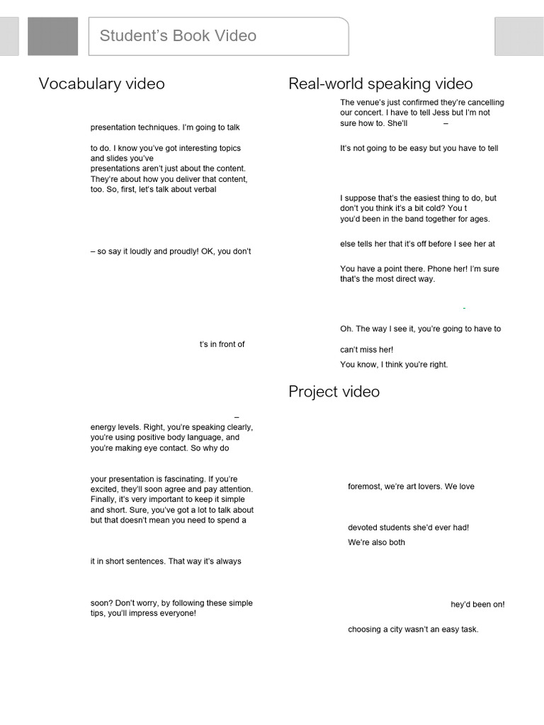 GIAE_L5_U5_Student Book_Video script | PDF