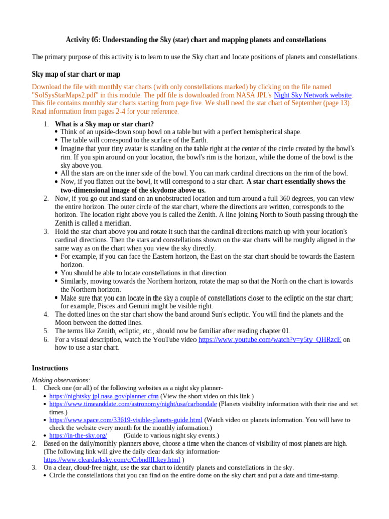 Activity 06 Planets and Constellations | PDF | Sky | Night Sky