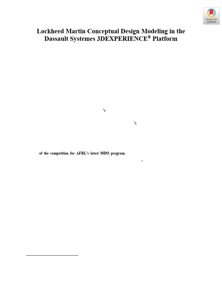 Lockheed Martin Conceptual Design Modeling in The Dassault Systemes ...