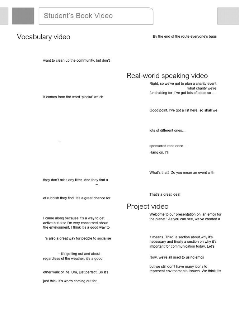 GIAE_L5_U8_Student Book_Video script | PDF