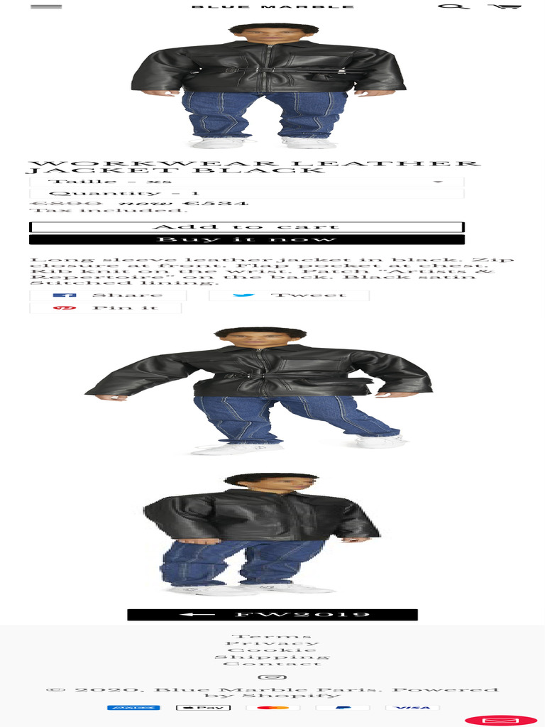 WORKWEAR LEATHER JACKET BLACK - Blue Marble Paris | PDF