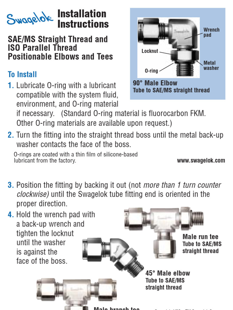 Installation Guide for Swagelok Fittings | PDF